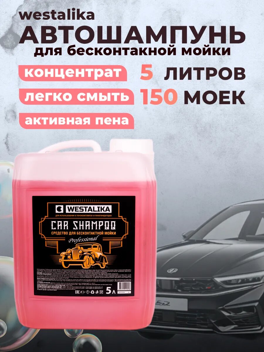 Автошампунь концентрат для бесконтактной мойки Piton CAR SHAMPOO PROFESSIONAL 5 л