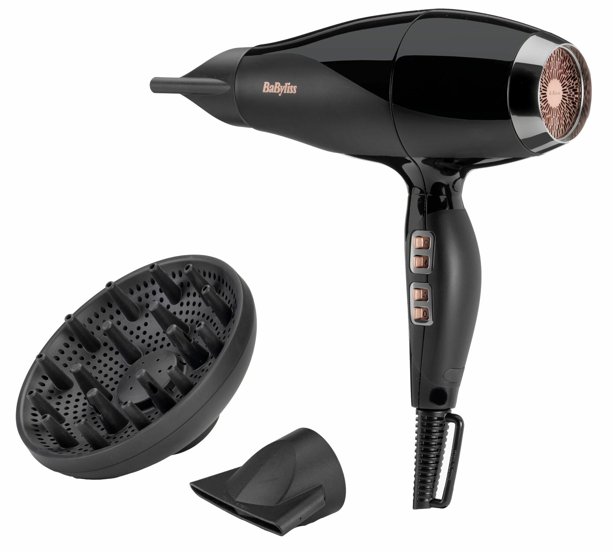 Фен BaByliss 6716DE черный (2300 Вт, AC мотор, 2 скорости, 3 уровня температуры, ионизация)