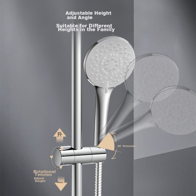 MICOE Pressurized Shower Head Fixed Base, Handheld Shower Head, Fixed Sliding Base — фото 1
