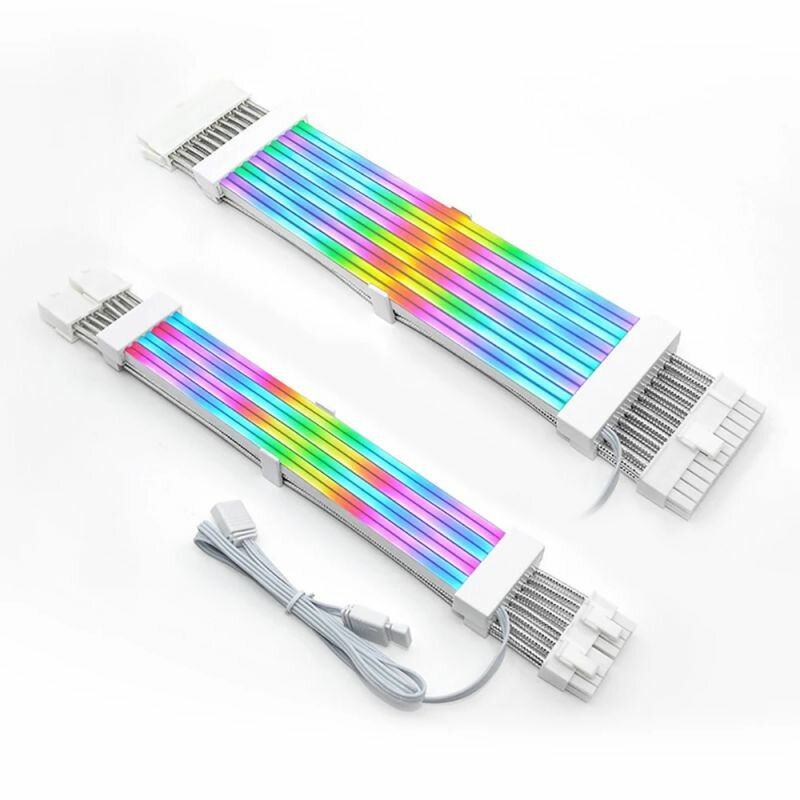 Удлинительный кабель 8-контактный 24-контактный ARGB ATX удлинительный RGB-кабель для материнской платы компьютера, блок питания, цветная линия для корпуса ПК
