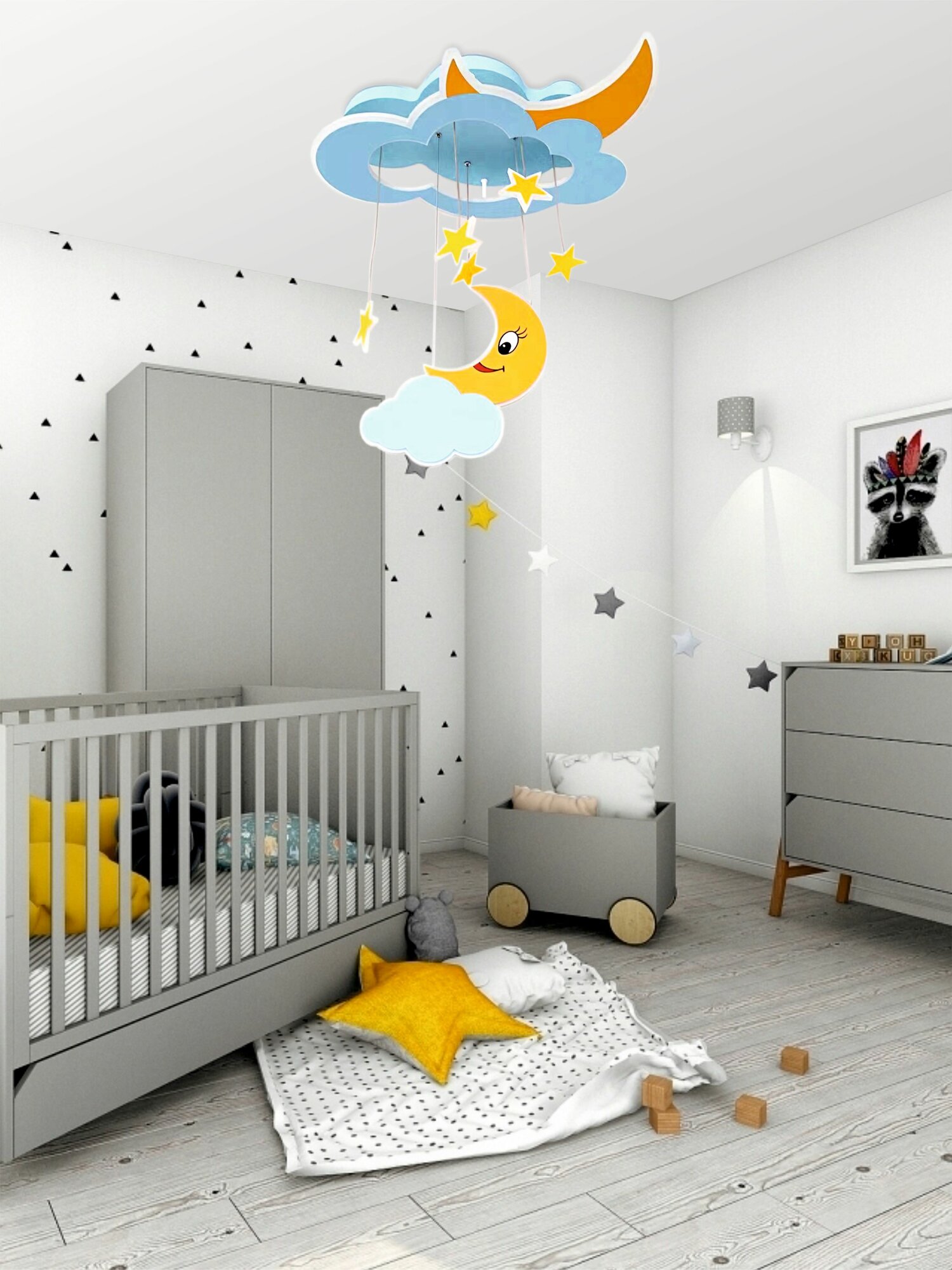 Люстра в детскую VER-6434-1 светодиодная в стиле модерн, подвесная