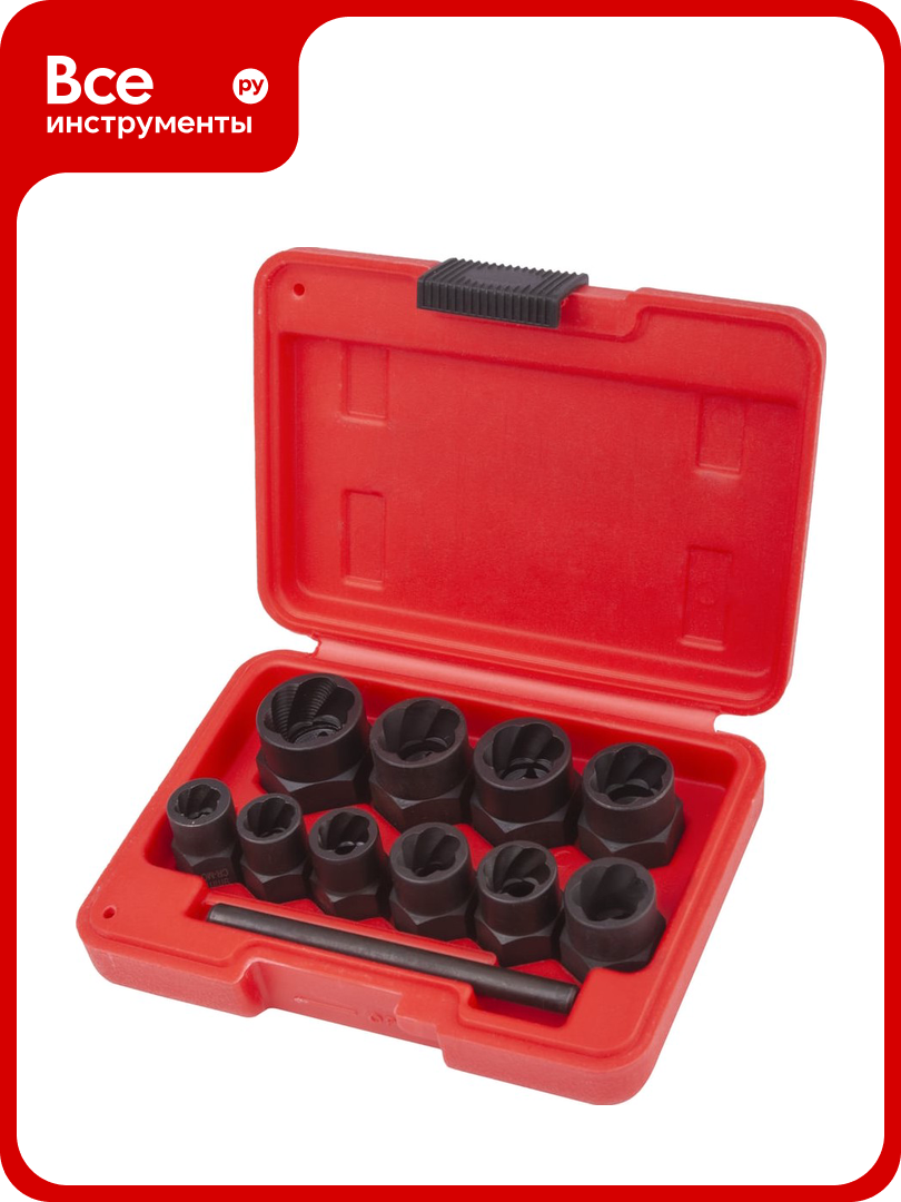 Набор, AV, головок-экстракторов высоких (11 предметов 9-19 мм) AV Steel AV-921089, высокопрочной легированной стали