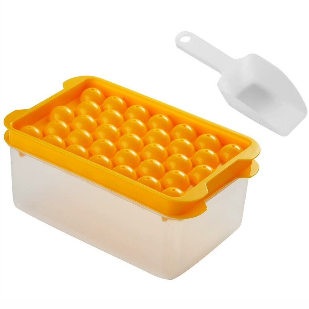 Набор из 3 предметов: формы для льда пищевого пластика с крышкой-контейнером домашнего использования