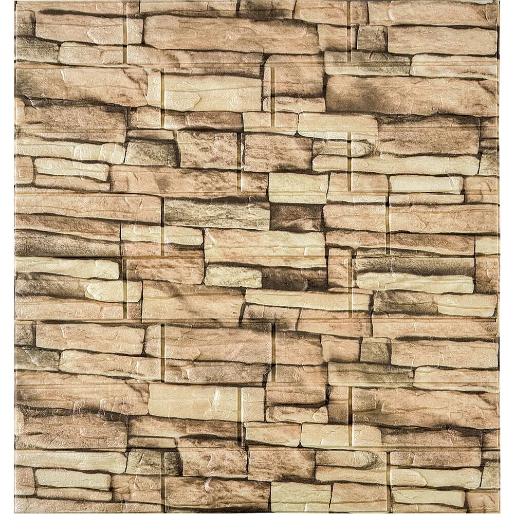 LAKO Комплект 5 шт3D панель для стен DECOR, Обработанный камень, Каменная кладка 3, 70x77 (6мм) LKD-16-05-511-KO