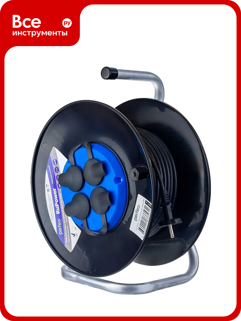 Удлинитель на катушке без заземления PERFEO RU POWER 40 м 4гн 16А 30015479 для удобства размещения