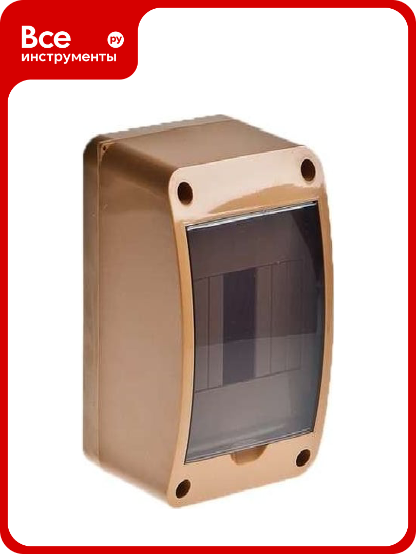 Щиток открытой проводки Рувинил Тусо на 4 модуля с вертикальной дверцей 140x90x85 мм коричневый 68304К