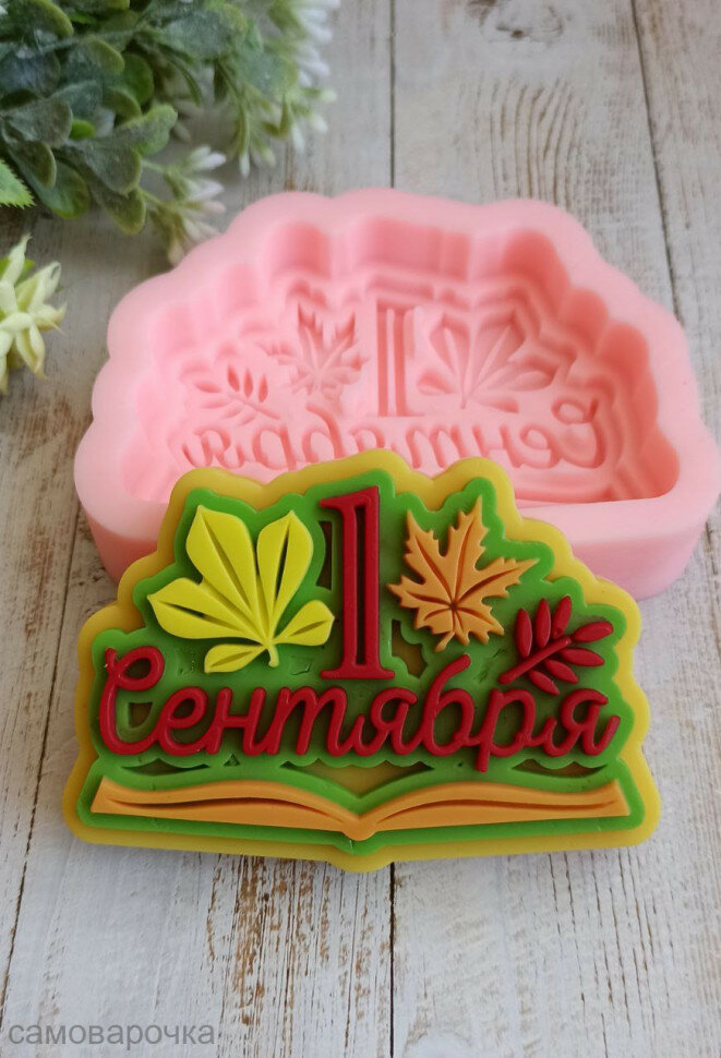 1 сентября листья cиликоновая форма для шоколада, мыла, свечей 2D