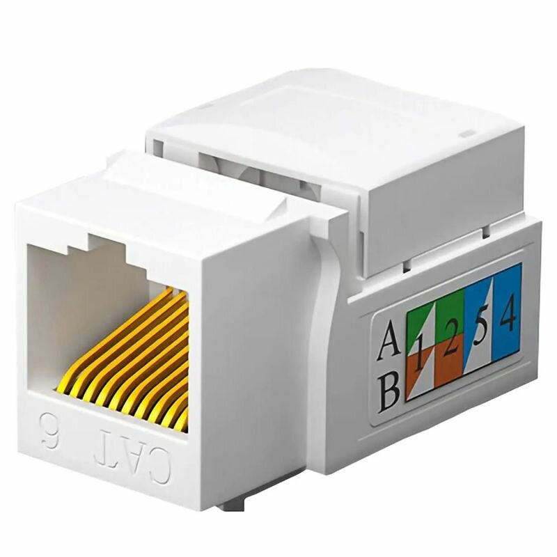 Сетевой соединитель Cat5e Cat6 Keystone Jack RJ45 Cat6, настенная розетка Ethernet Cat5/5e/6, белая