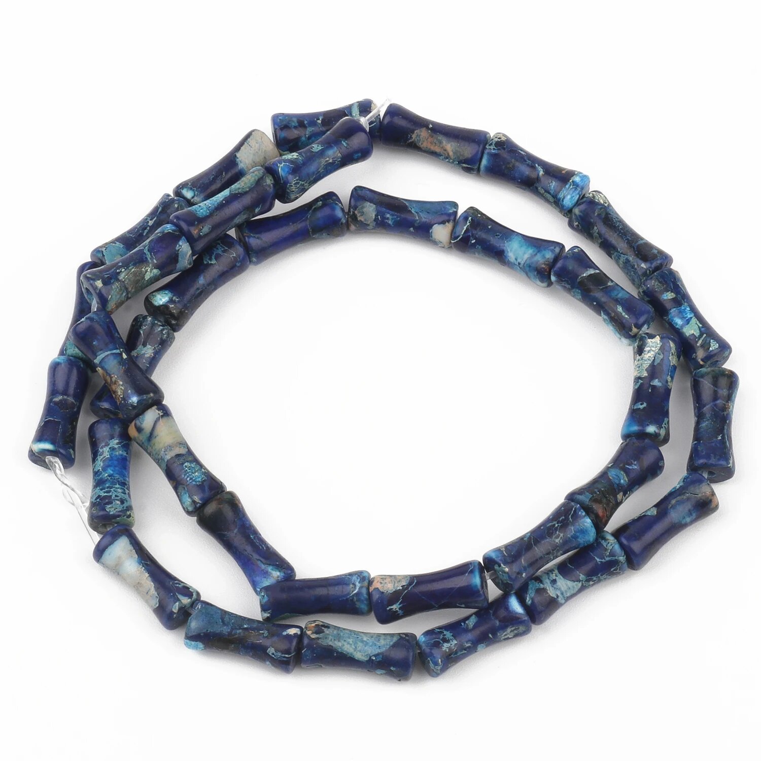 Бусины из императорской яшмы GMB724 5x12 мм Темно-синий, blue