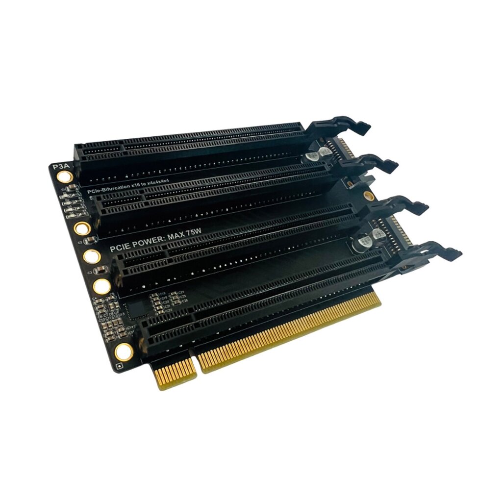 Плата расширения PCIE3.0 x16 от 1 до 4 PCIe-Бифуркация от x16 до X4X4X4X4 SATA Блок питания Gen3 Split Card Splitter Card