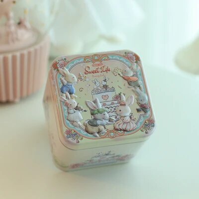 1 шт. Рождественский Кролик Конфеты жестяная коробка мультяшная 3D коробка для хранения чая кофе Органайзер чехол Детские подарки украшения для свадьбы, A4, 8cm 8cm 7cm MMJYSLIM