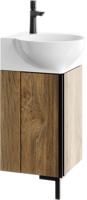 Тумба под раковину Aqwella Porto 45 угловая, дуб балтийский, фурнитура черная