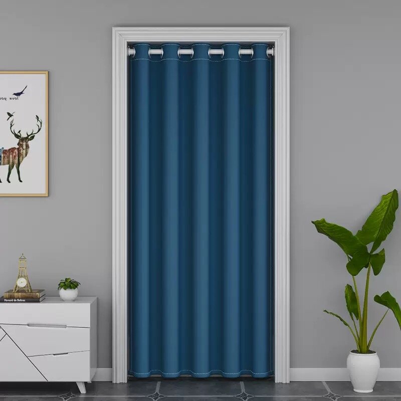 Дверь межкомнатная, Выдвижной стержень из нержавеющей стали,120x200cm, синий