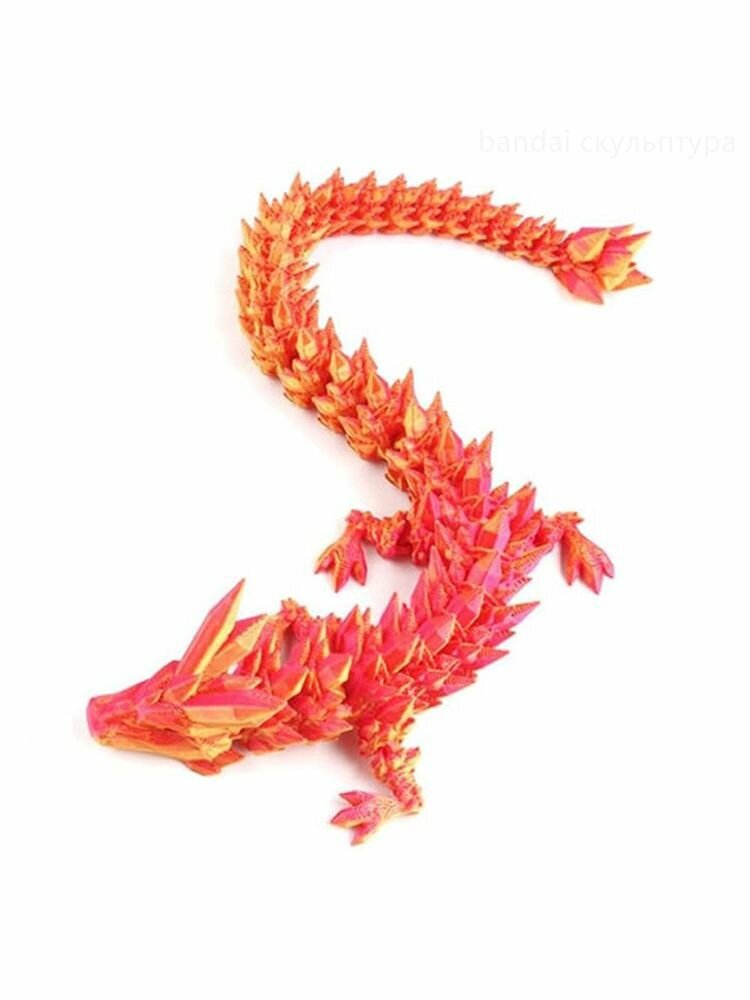 Новая крутая статуя ручной работы с 3d-принтом в виде кристаллов из чешуи дракона, украшенная драгоценными камнями