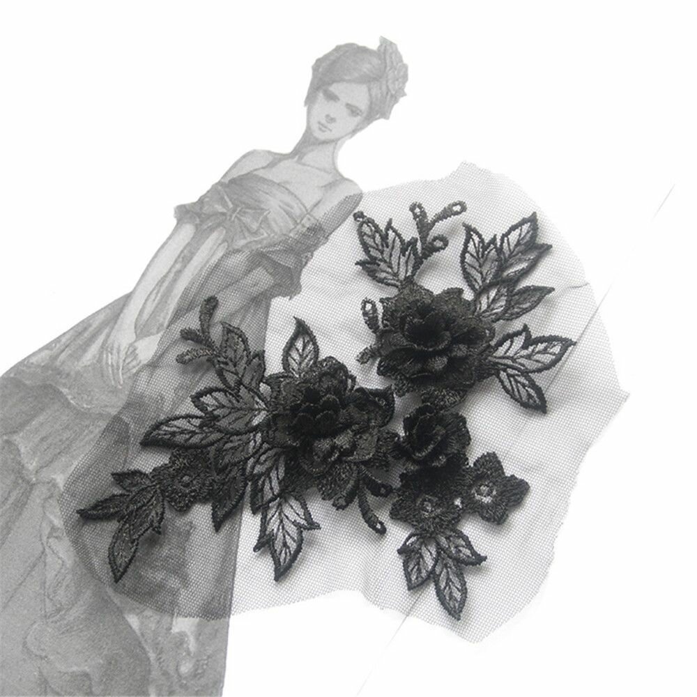 3D цветочное кружево для свадебного платья и DIY декора, ручная вышивка 19х15 см, аппликация для одежды, аксессуаров и тортов, 9 нежных оттенков