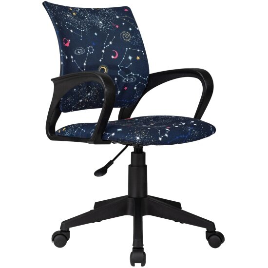 Кресло детское Бюрократ Burokids 1 темно-синий зодиак крестов. пластик