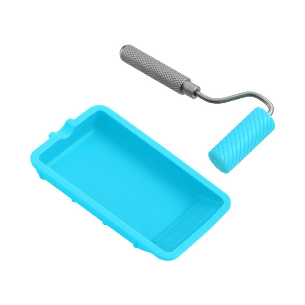 Набор силиконовых кистей для нанесения клея, пригодных для вторичной переработки, мягкая резиновая щетка, латексная щетка-синий набор из 2 частей