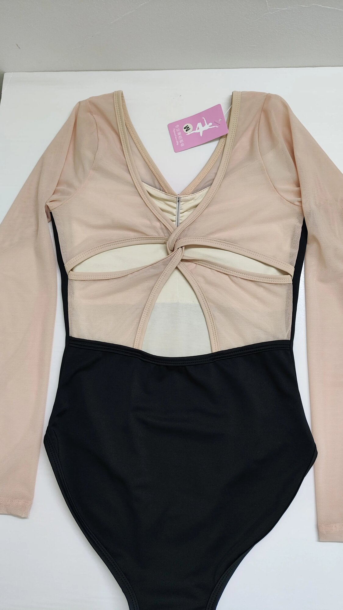 Женские балетные боди из спандекса XXL, Бежевый