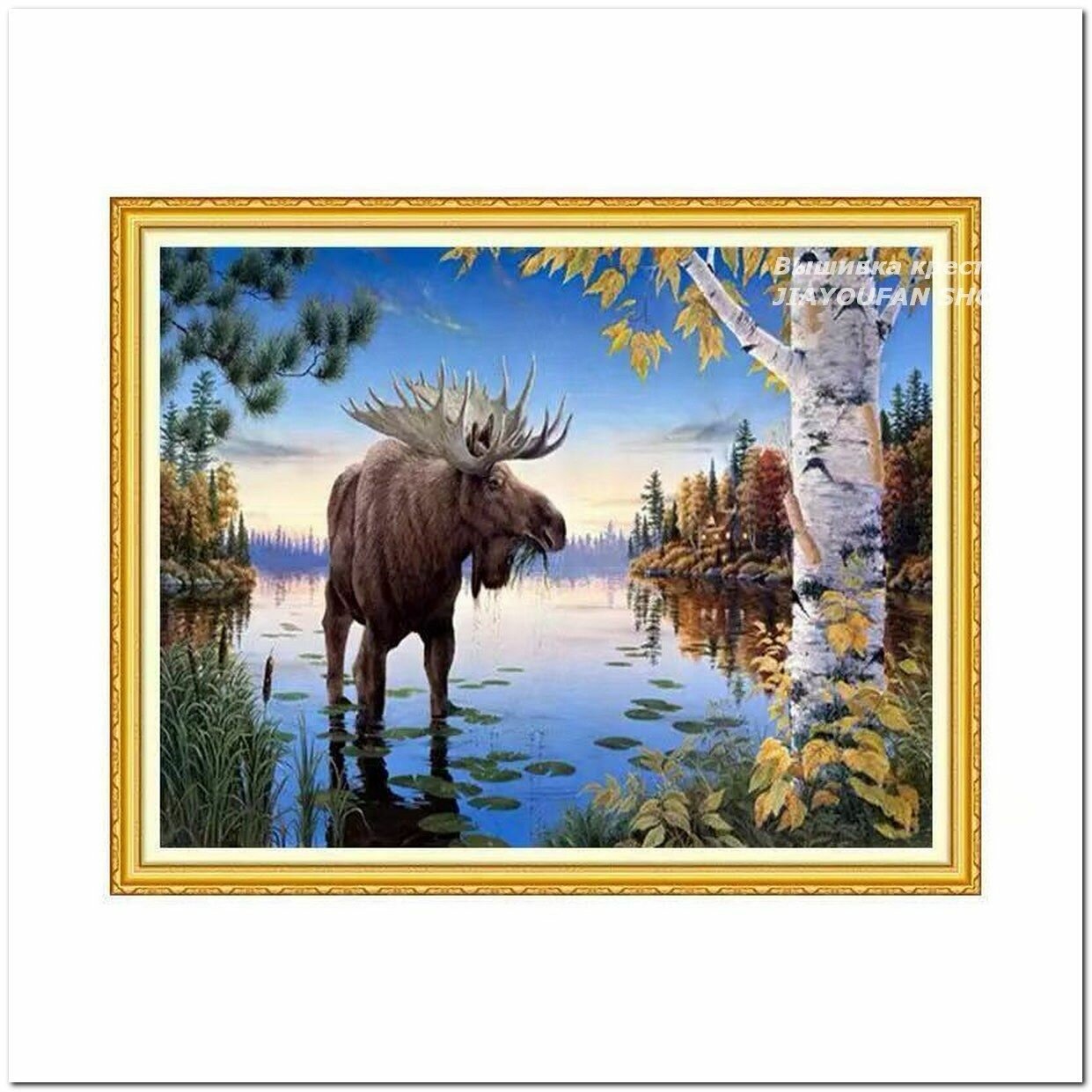 Набор для вышивания крестом 14CT, канва 50x60 см / готовая вышивка 40x50 см