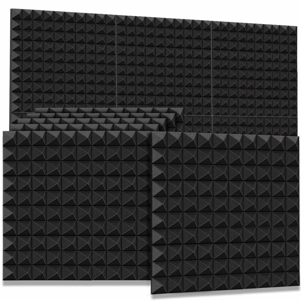 6 шт, 50x50x5 см, студийная пирамида акустическая пена шумоизоляция звукопоглощающая обработка настенная панель защитная губка