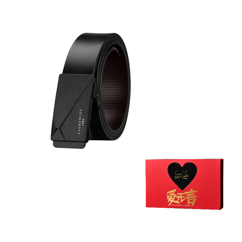 Old Man's Head [Best Selling]Automatic Buckle Brand Versatile Leather Belts Men's Width 3.3cm 110CM