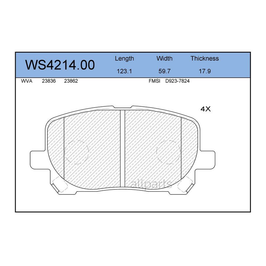 JEENICE WS421400 Колодки тормозные дисковые | перед |