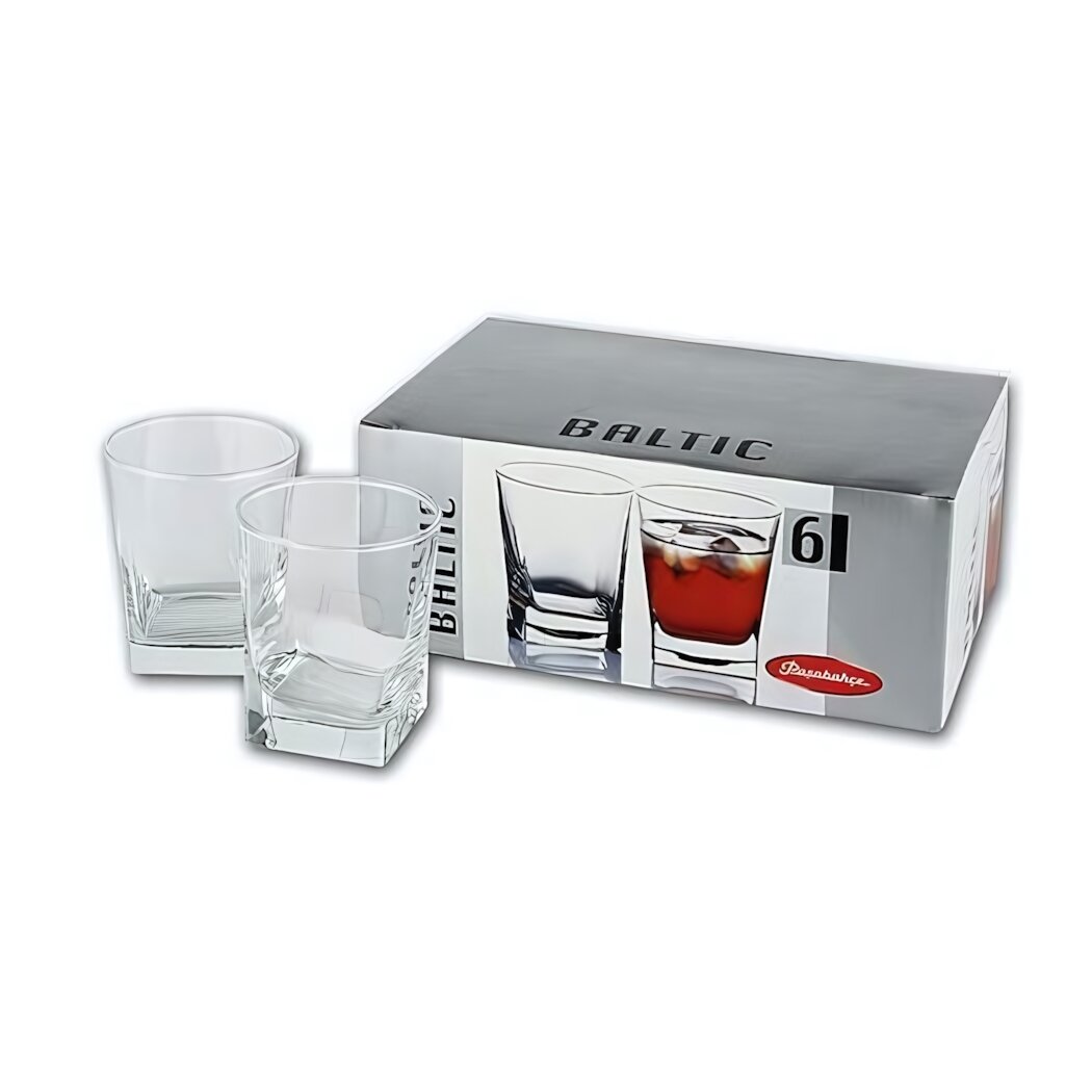 Набор стаканов "Baltic" 6шт, 200мл, стекло, для виски, стильный дизайн