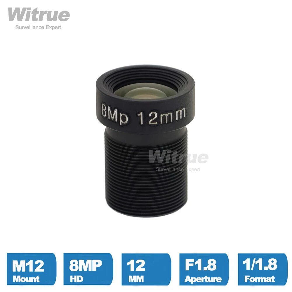 Объектив Witrue CCTV HD 4K 8MP M12 12 мм 12MM Lens 650nm IR