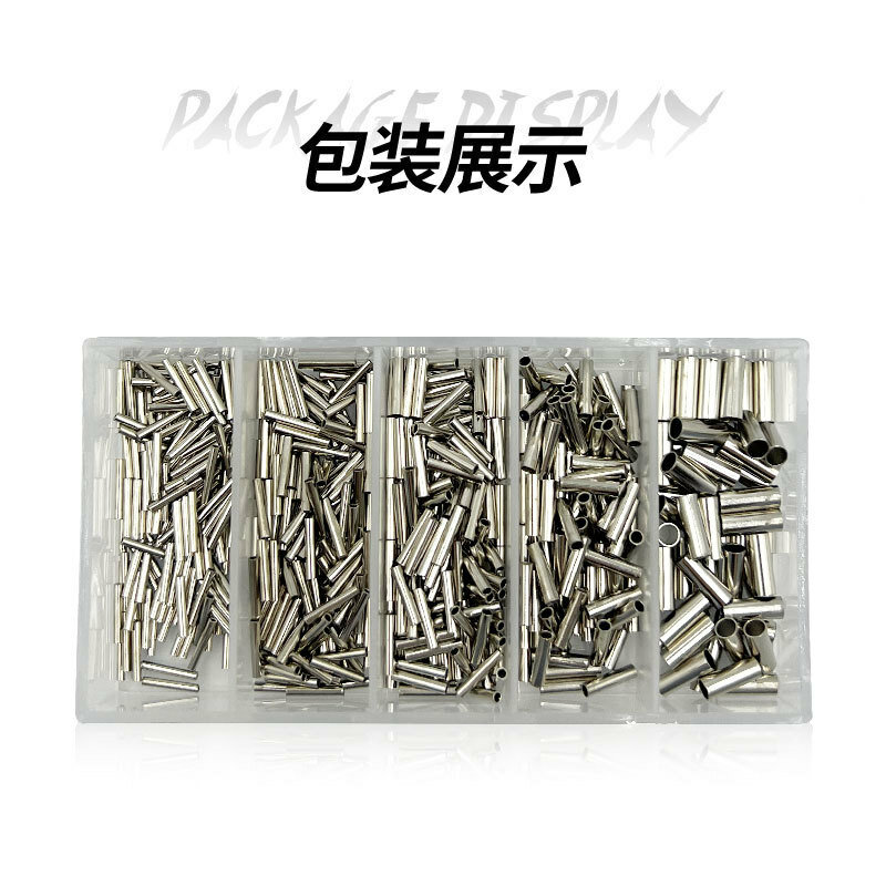 600 шт./набор одиночные медные трубки для рыболовной лески, фиксированные , рыболовные принадлежности, снасти, мелкие аксессуары, зажим , трубка-фиксатор, стальной трос, прямая