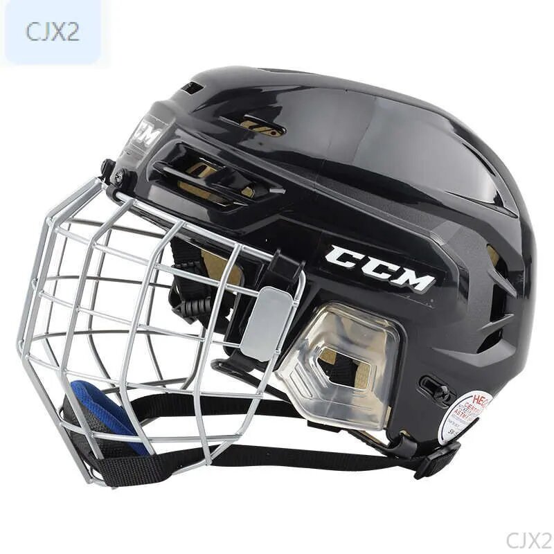 Шлем защитный CCM для хоккея размер 55-59 черный цвет ABS пластик