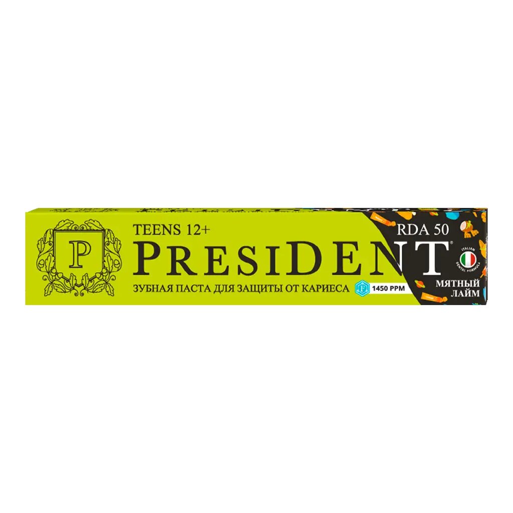 PresiDent Детская зубная паста Juicy lime (50 RDA) 12+ 70 г 70 г 1 шт