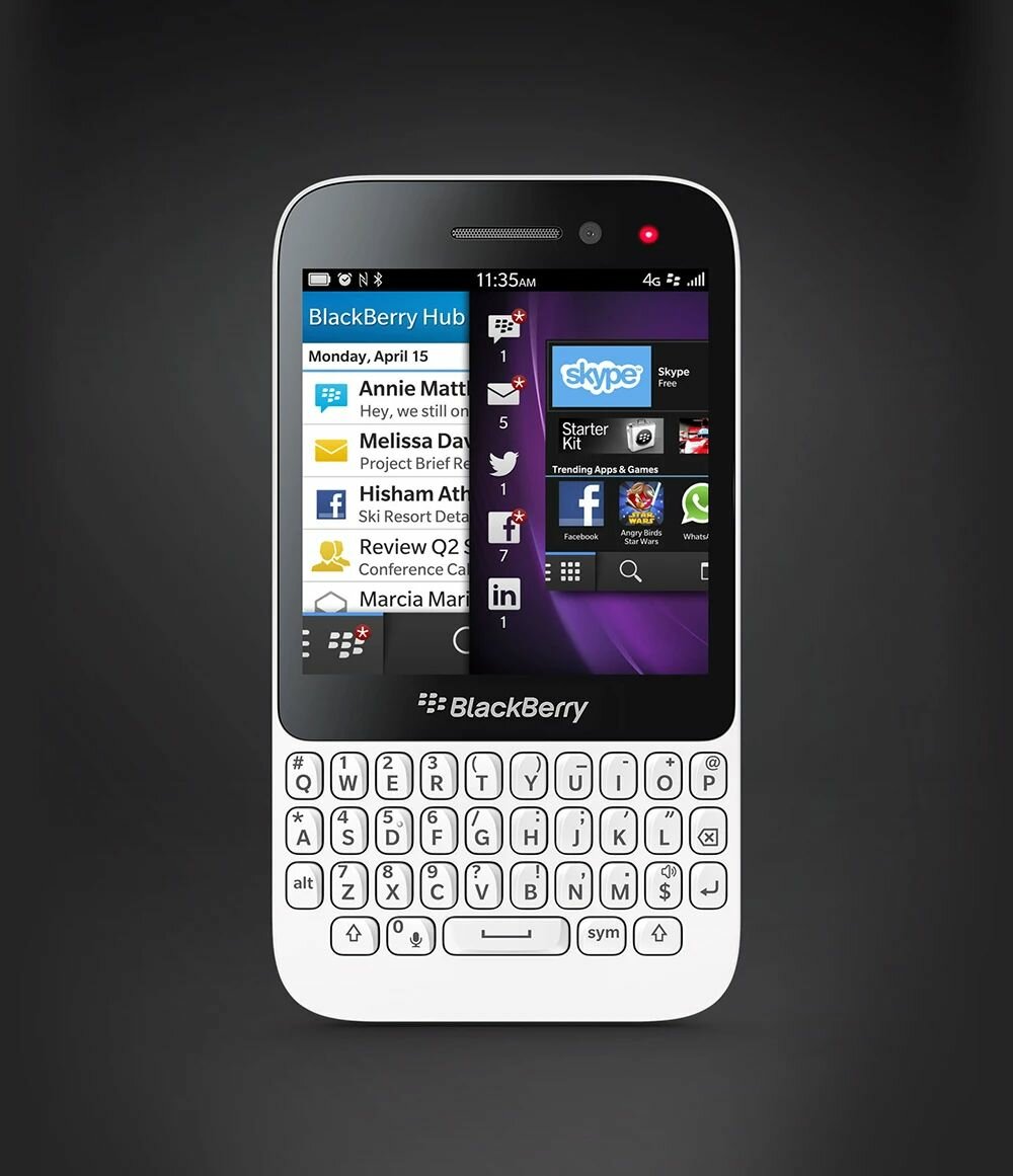 Мобильный телефон Blackberry Q5, белый