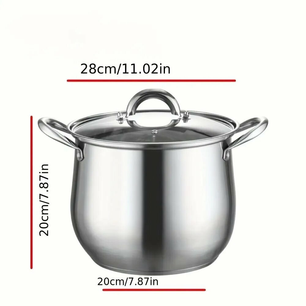 Кастрюля, Нержавеющая сталь, 12 л