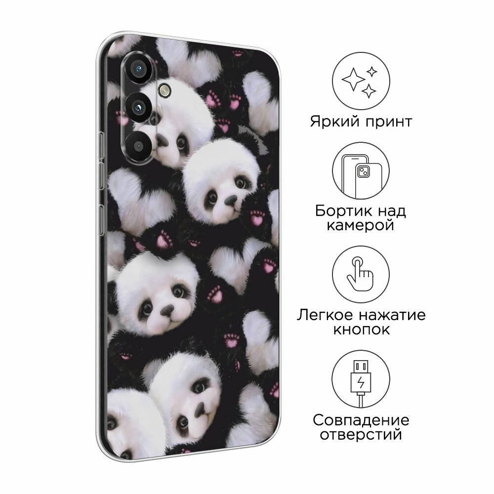 Чехол на Samsung Galaxy A34 / Самсунг A34 с принтом "Море панд" — фото 1