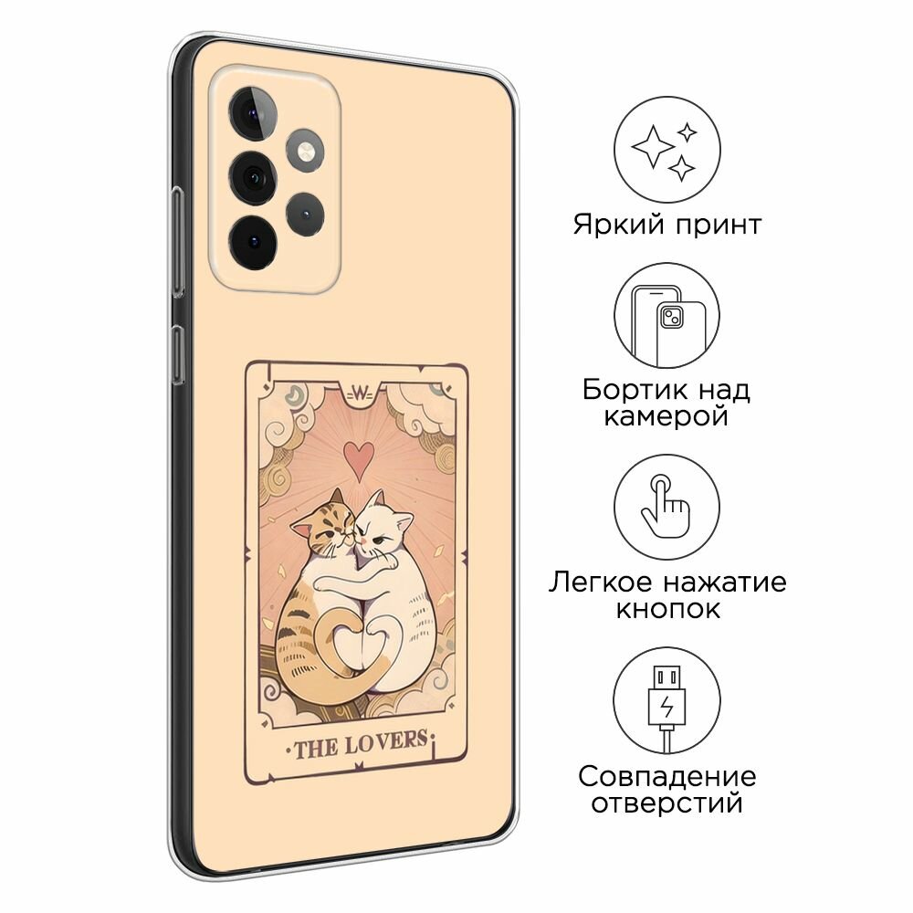 Чехол на Samsung Galaxy A72 / Самсунг Галакси А72 с принтом "The lovers cats 1 - 14 февраля" — фото 1