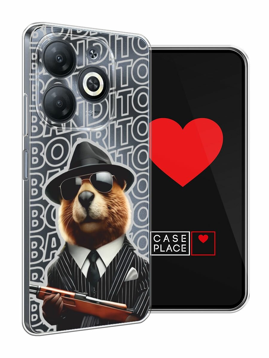 Чехол на Infinix Smart 8/8 HD/HOT 40i / Инфиникс Смарт 8/8 HD/HOT 40i с принтом "Бобрито бандито 2", прозрачный — фото 1