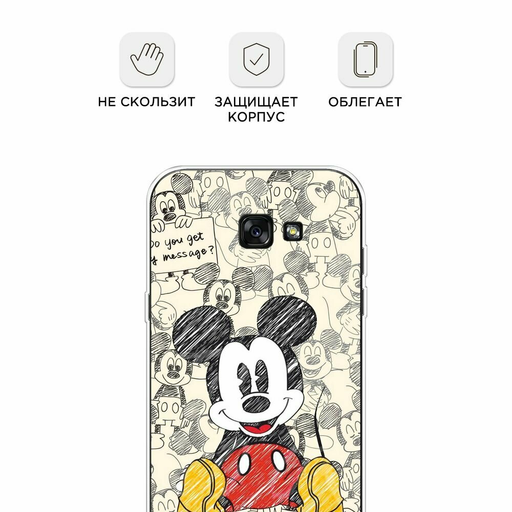 Чехол на Samsung Galaxy A7 2017 / Самсунг Галакси А7 2017 с принтом "Микки Маус" — фото 1