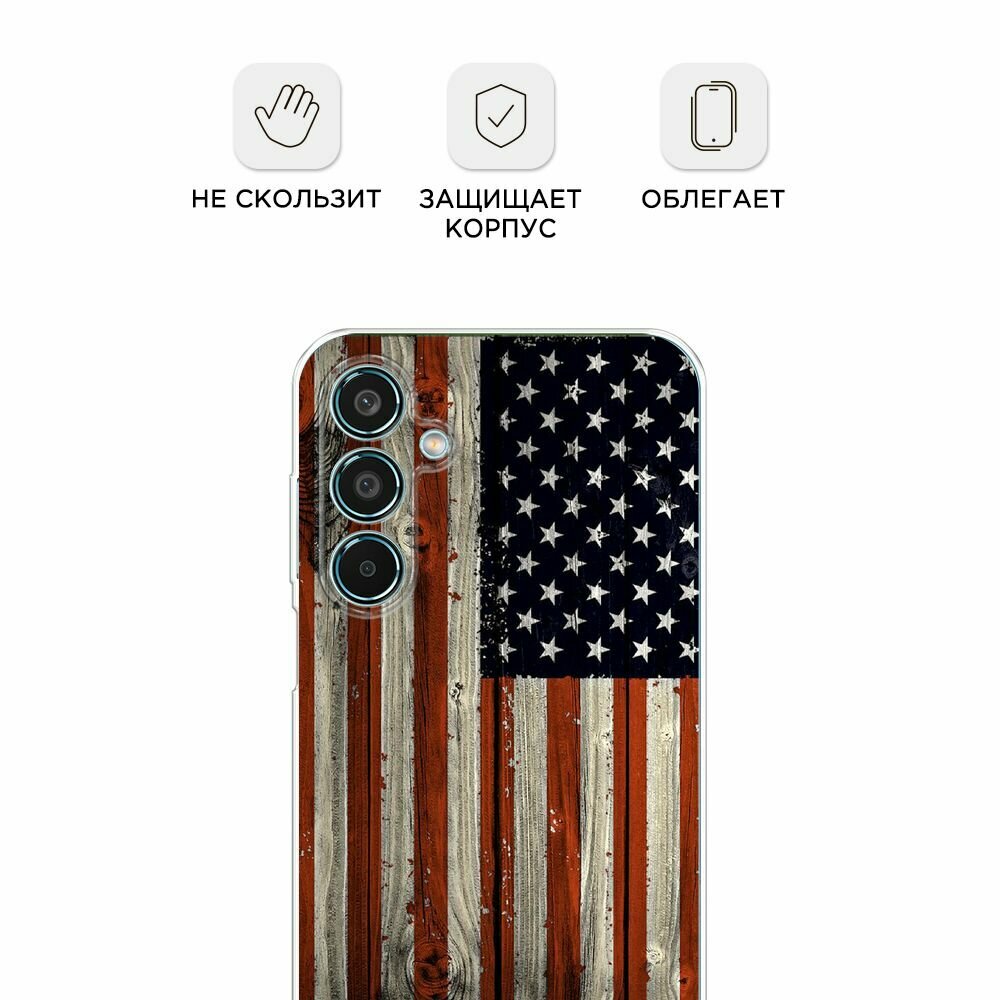 Чехол на Samsung Galaxy M35 / Самсунг Галакси M35 с принтом "США" — фото 1