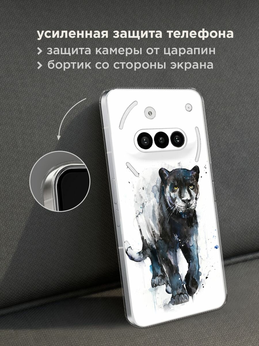 Чехол на Nothing Phone 3a / Нотинг Фон 3а с принтом "Пантера арт 3" — фото 1