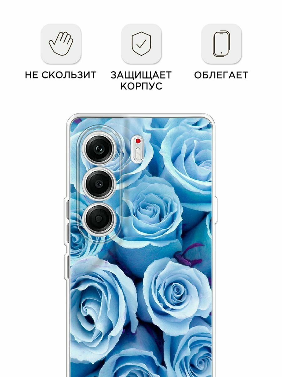 Чехол на Tecno Camon 40 Pro / Текно Камон 40 Про с принтом Лазурные розы — фото 1