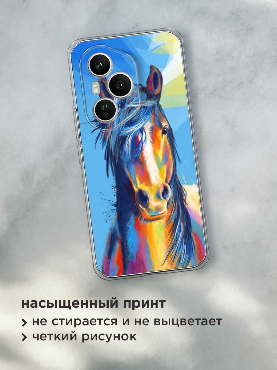 Чехол на Honor 400 Pro / Хонор 400 Про с принтом "Лошадь арт 3" — фото 1