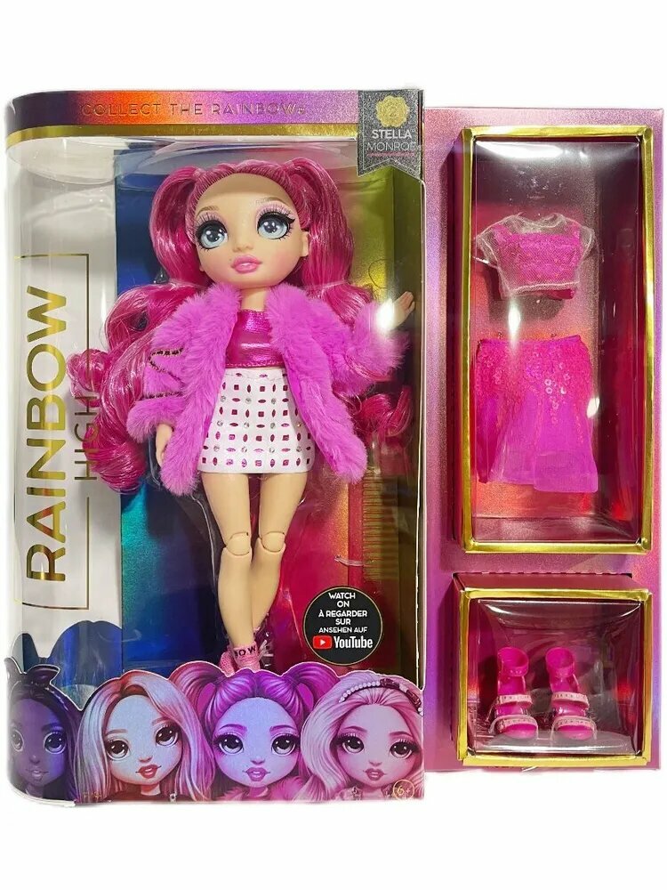 Кукла Rainbow High Fuchsia Stella Monroe /Стелла Монро с аксессуарами мода - Рейнбоу Хай