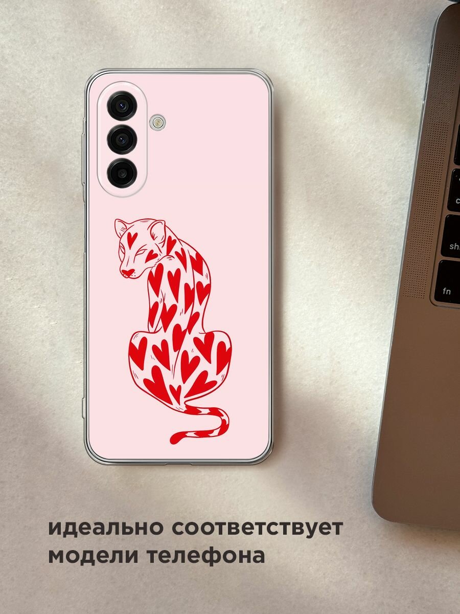 Чехол на Samsung Galaxy A17 / Самсунг А17 с принтом "Heart panther 1 - 14 февраля" — фото 1