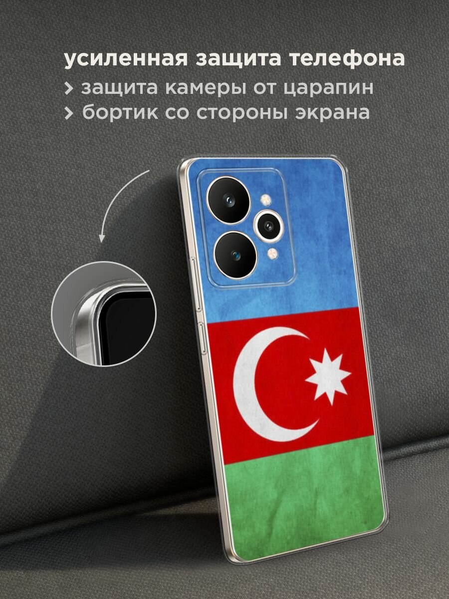 Чехол на Realme 15 / Реалми 15 с принтом "Флаг Азербайджана" — фото 1