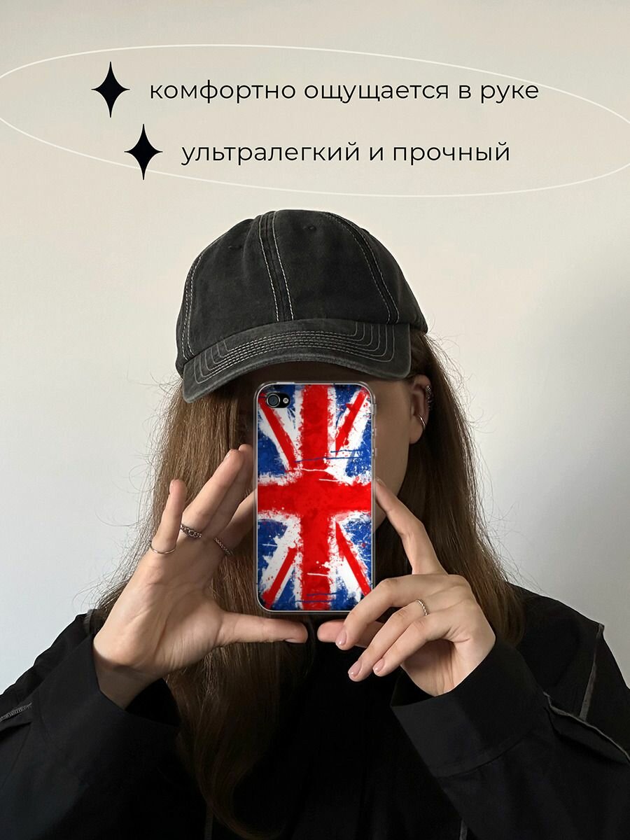 Чехол на Apple iPhone 4/4S / Айфон 4/4S с принтом "Флаг Великобритании 2" — фото 1