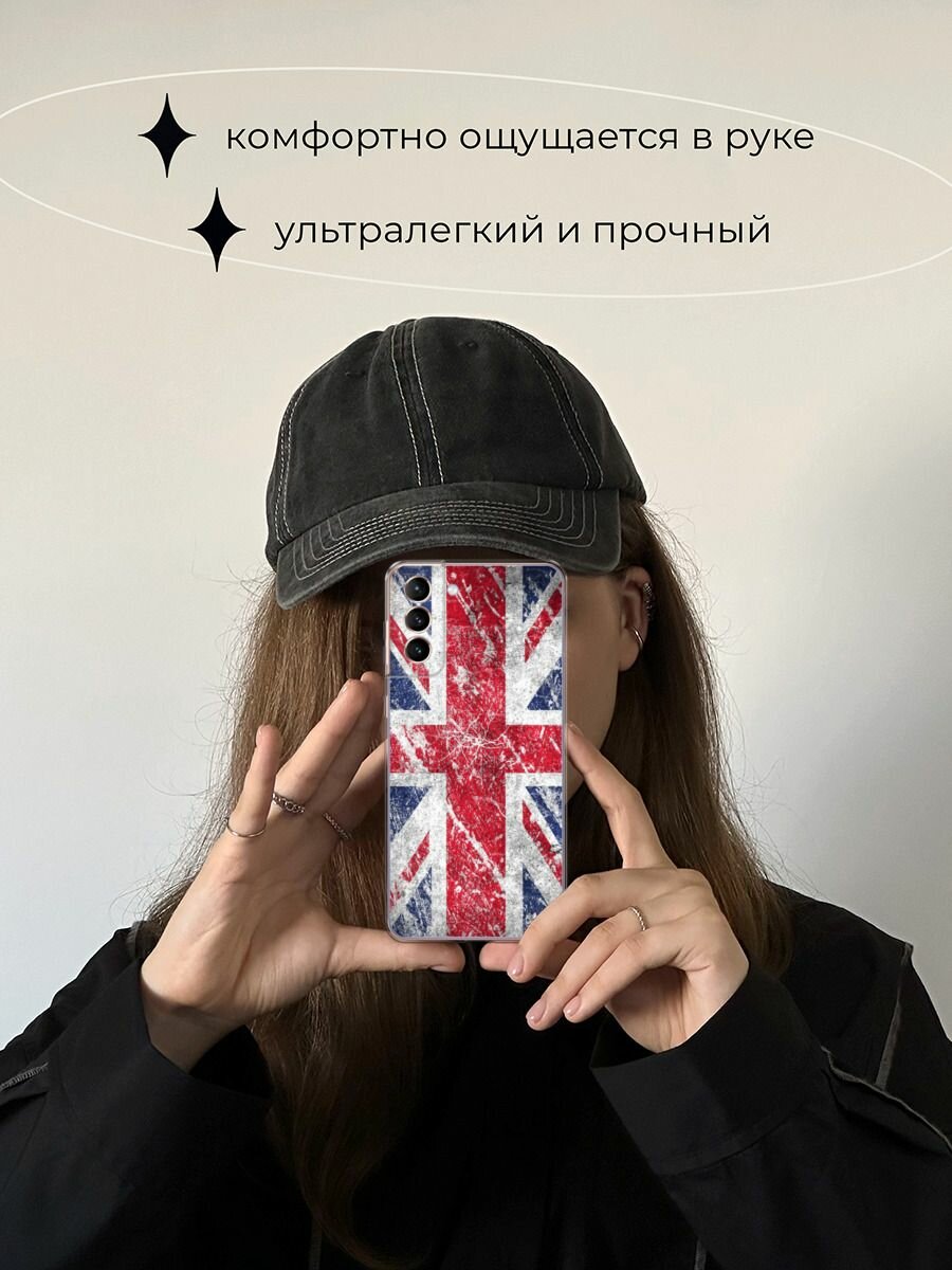 Чехол на Samsung Galaxy S21 + / Самсунг Галакси S21 Плюс с принтом "Флаг британский" — фото 1