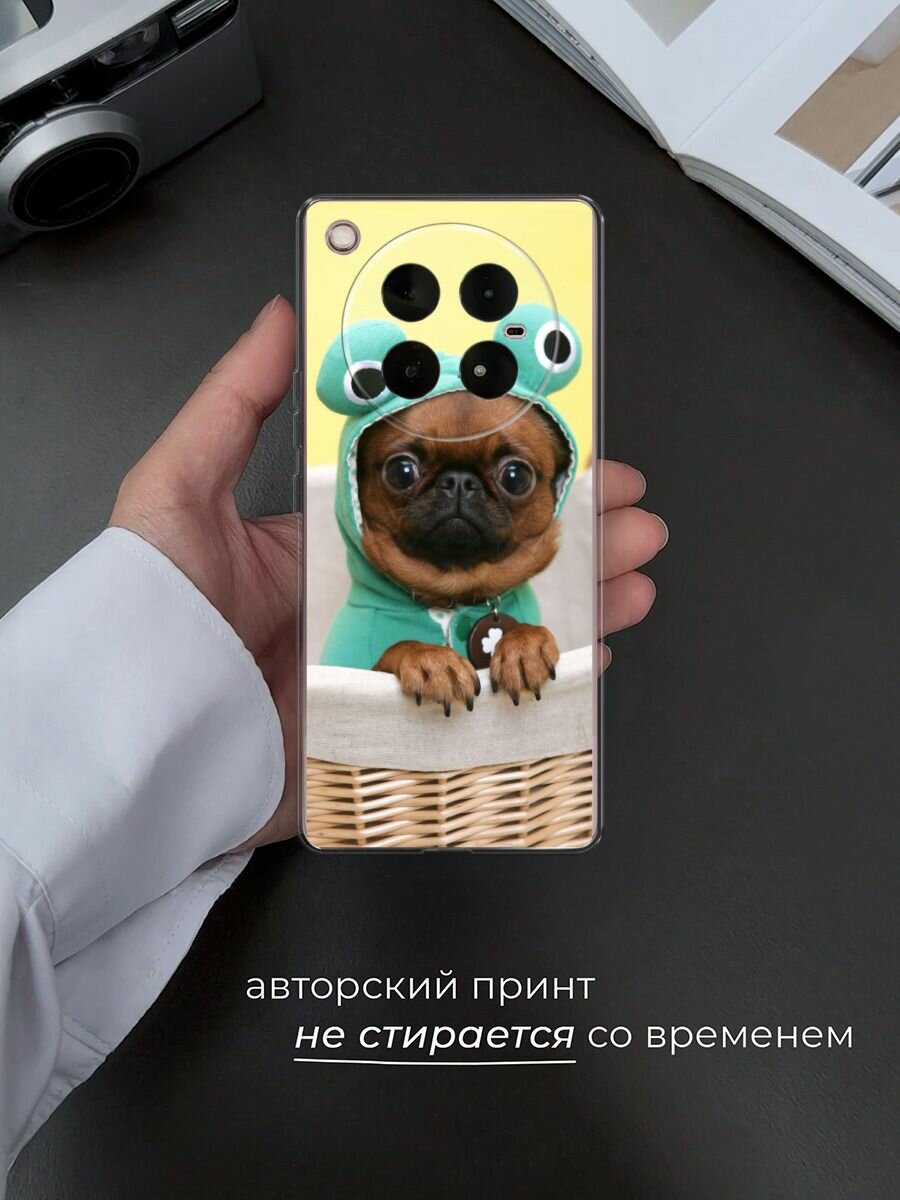 Чехол на Infinix Zero 40 4G / Инфиникс Зеро 40 4G с принтом "Собачка в шапке лягушки" — фото 1
