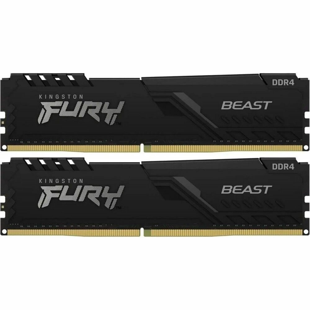 Модуль памяти Kingston 32GB DDR4 3200 DIMM FURY Beast Black Gaming Memory KF432C16BB1K2/32WP Non-ECC, CL16, 1.35V, 1Gx8 kit 2х16