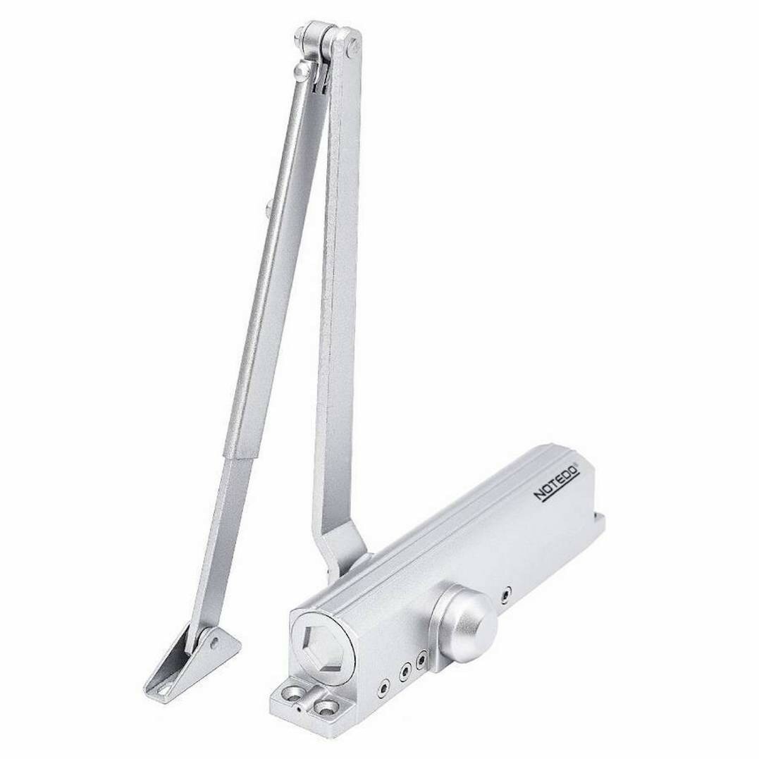 Серебро Доводчик для дверей с плавным закрыванием, серебристый корпус