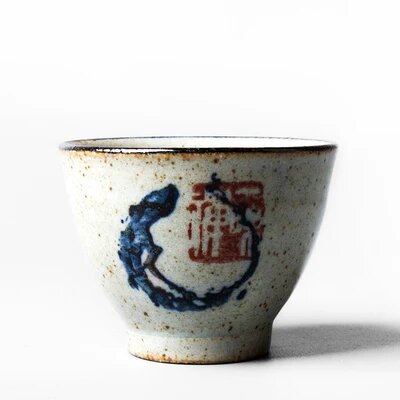 Винтажные китайские керамические чашки, красивый чайный набор для вина, чайная посуда, чайная чашка для каллиграфии, чайная чашка для церемонии, антикварные чайные чашки, кофейные кружки, 6 стилей, 65ml, Темно-синий